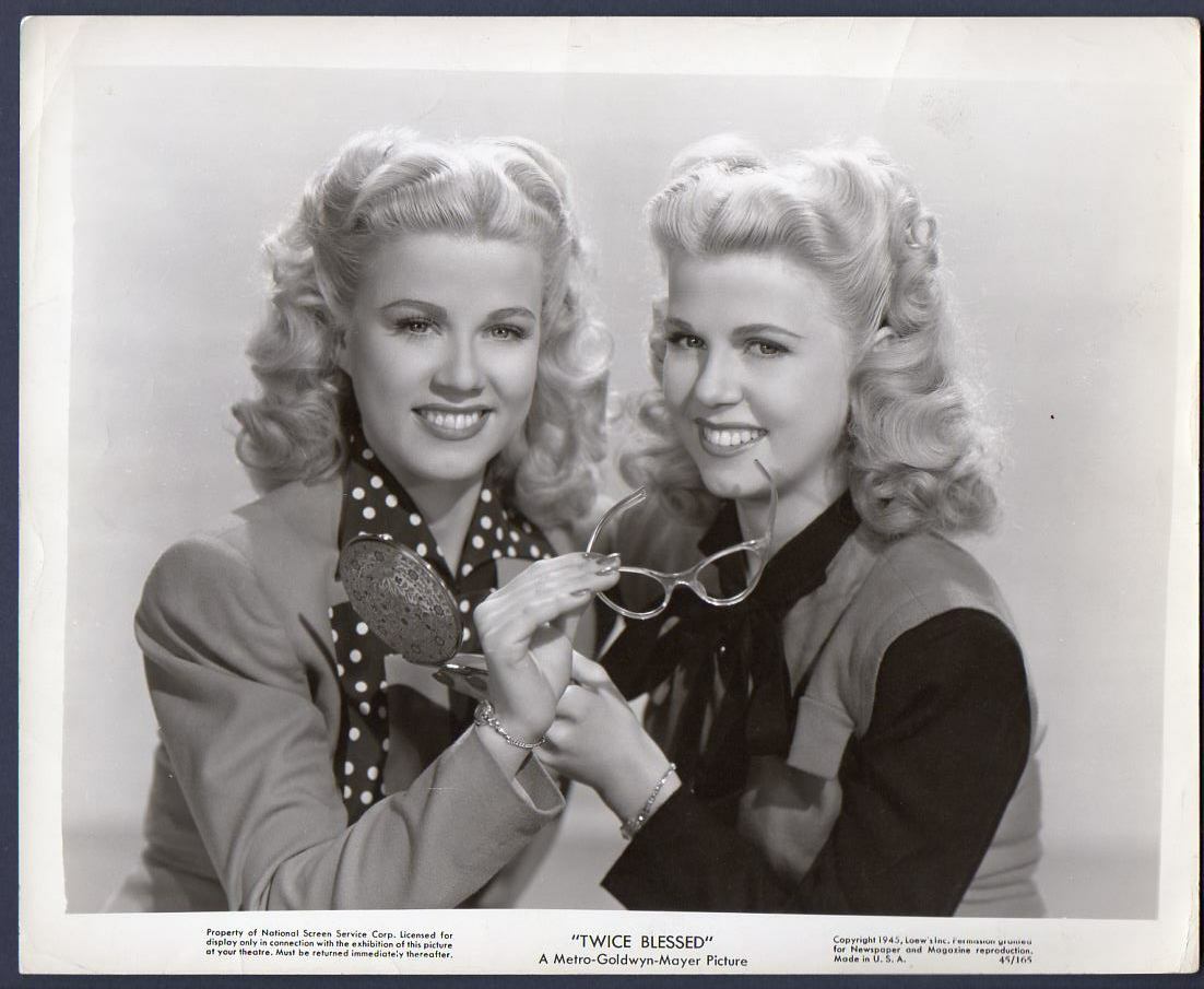 LEE & LYN WILDE sisters blonde actress twins TWICE BLESSED Vintage Orig ...