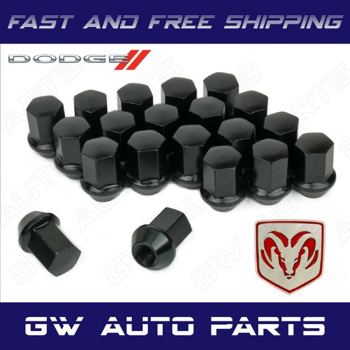 20PCs DODGE STYLE 14X1.5 BLACK LUG NUTS | RAM 1500 DURANGO JEEP 2012 ...