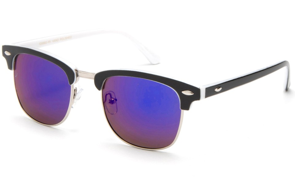 Sunglasses Two Tone Retro Various Color Lens Vintage Horn classic ...