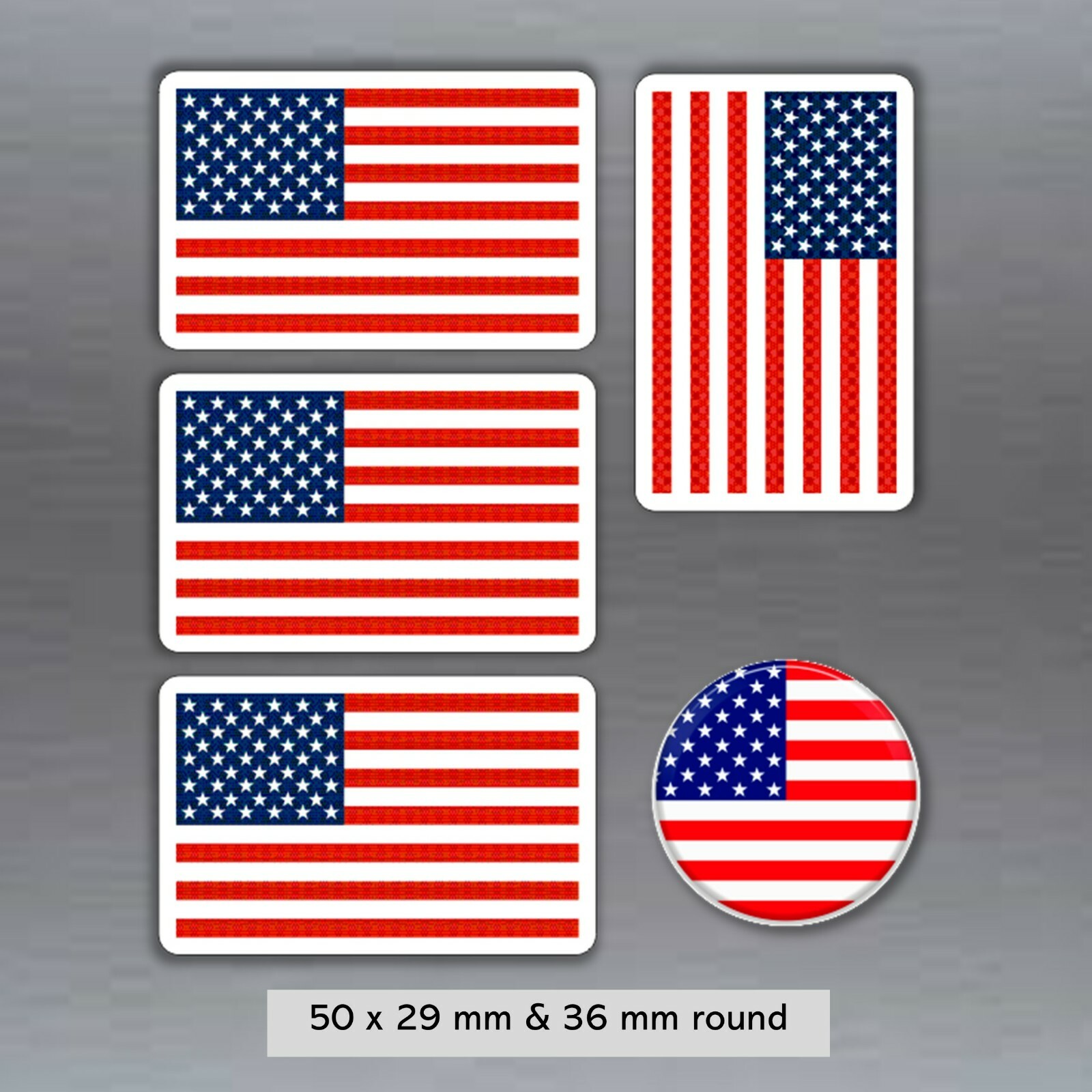 5 small US American Flag vinyl stickers 50 x 32 mm & 36 mm round | eBay ...