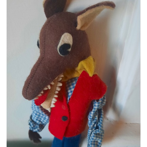 Vintage Big Bad Wolf Felt Plush 9" Three Little Pigs Dream Pets Baps ...