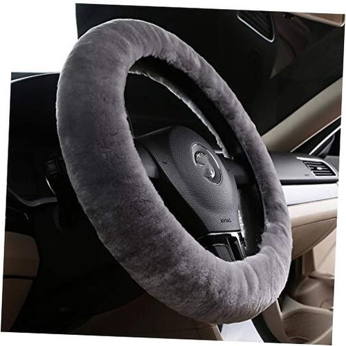 Fluffy Wool Car Steering Wheel Cover Genuine Sheepskin Steering Wheels ...