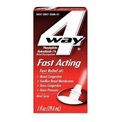 ( 3 Pack ) 4 Way Fast Acting Nasal Decongestant Fast Relief Nasal Spray ...