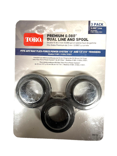 Toro Premium Dual Line Spool 0.080" Fits 60V 13" And 13/15" Flex-Force ...