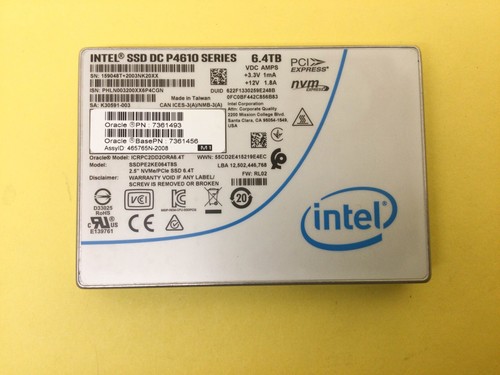 Sun/Oracle 7361493 Intel DC P4610 6.4TB PCIe NVMe U.2 2.5'' SSD SSDPE2KE064T8S | eBay