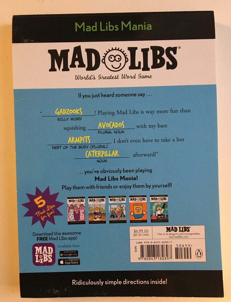 Mad Libs Mania: By Roger Price & Leonard Stern | eBay