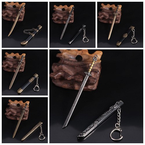 12cm Mini Sword KeyChain Zinc Alloy Scabbard Key Ring Weapon Key Chain ...