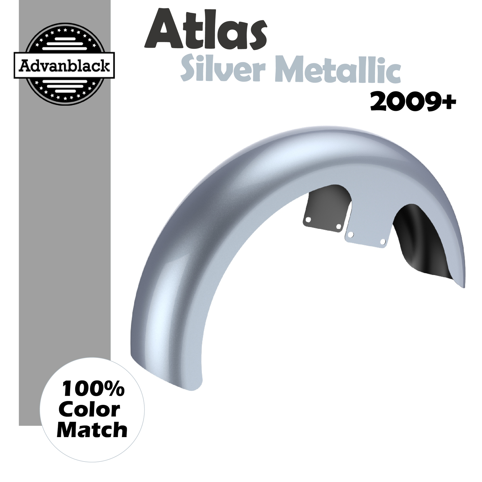 Atlas Silver Metallic 21" Reveal Wrapper Hugger Front Fender For 09 ...