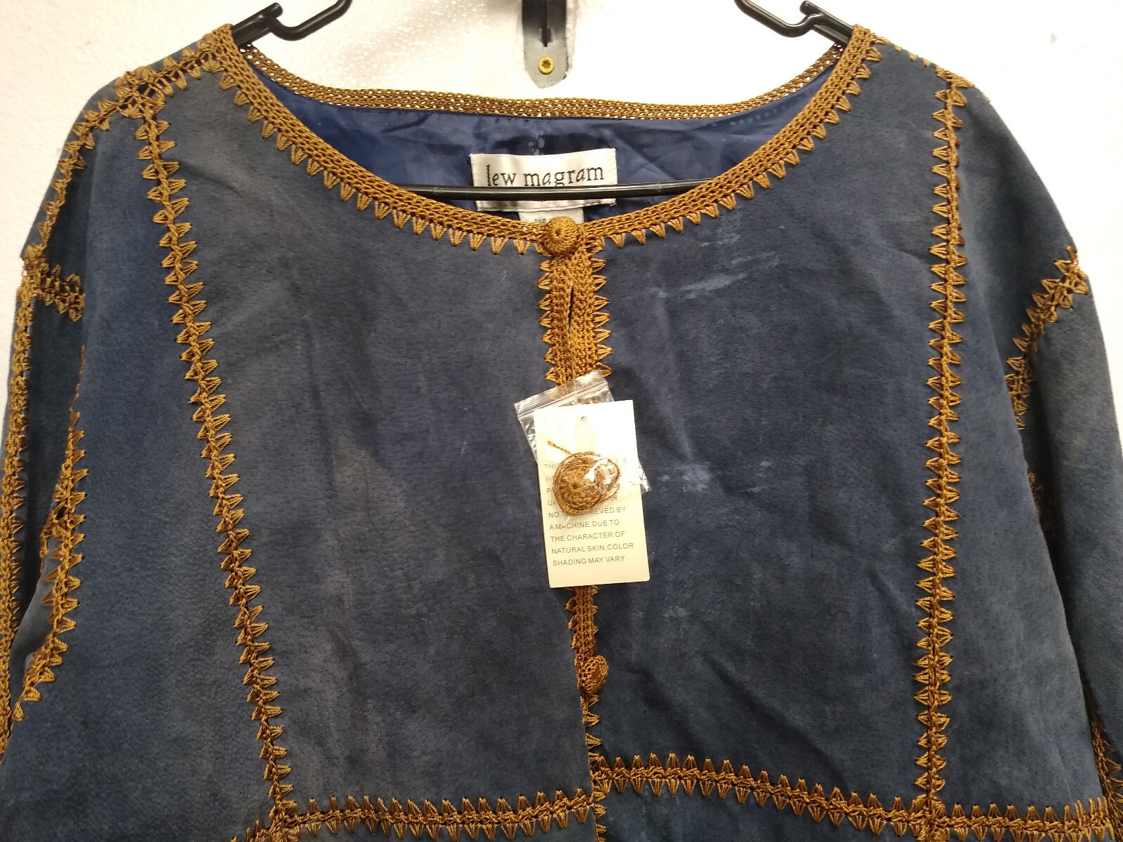 NWTS, lew magram collection "Jacket & Skirt" Size 24W, Blue Suede ...