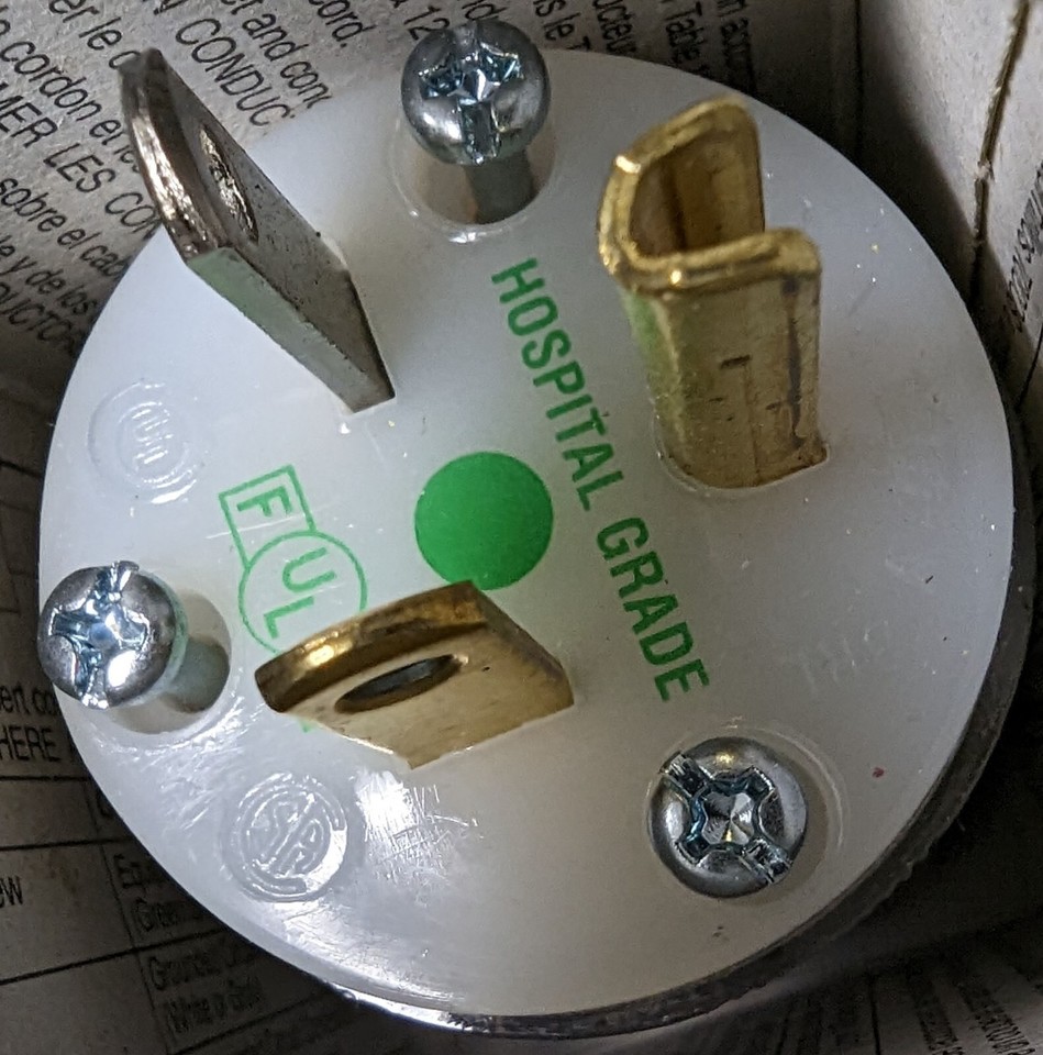 10pcs Hubbell Hospital Grade Plug HBL8315CT Clear 20A 125V 2Pole 3Wire ...