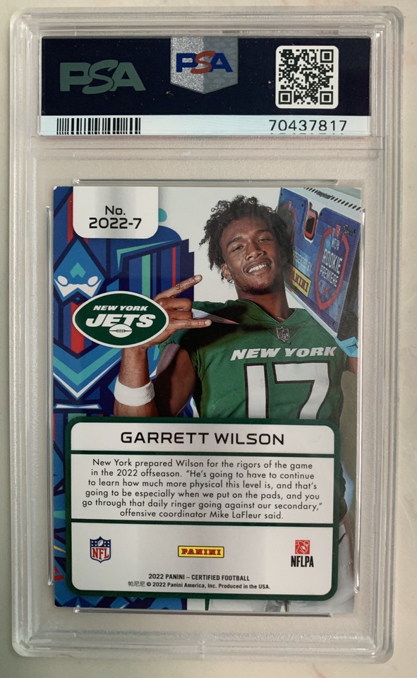 2022 Certified Garrett Wilson Rookie '22 PSA 9 Jets Checklist | eBay