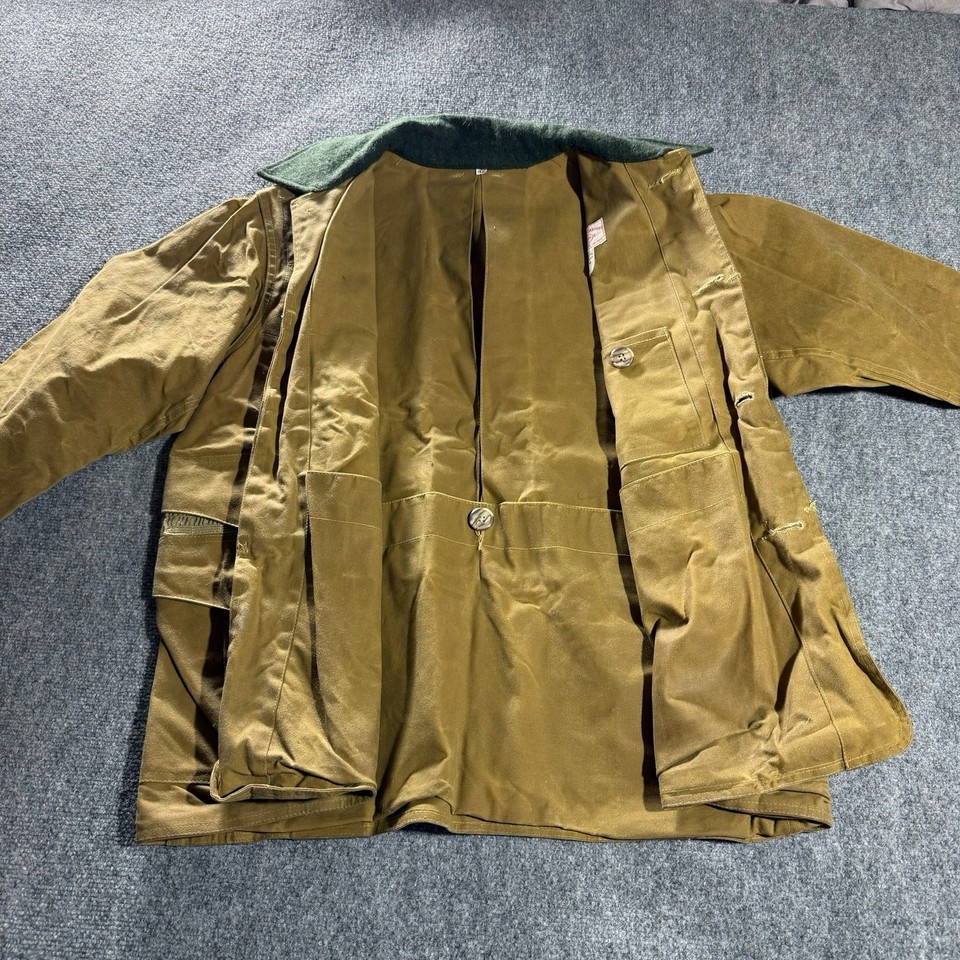 Vintage Filson Style 66 Tin Cloth 42 XL Tan Waxed Cotton Field Jacket ...