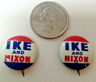 1952 IKE AND NIXON Presidential Campaign Election Pinback Pin Buttons ...