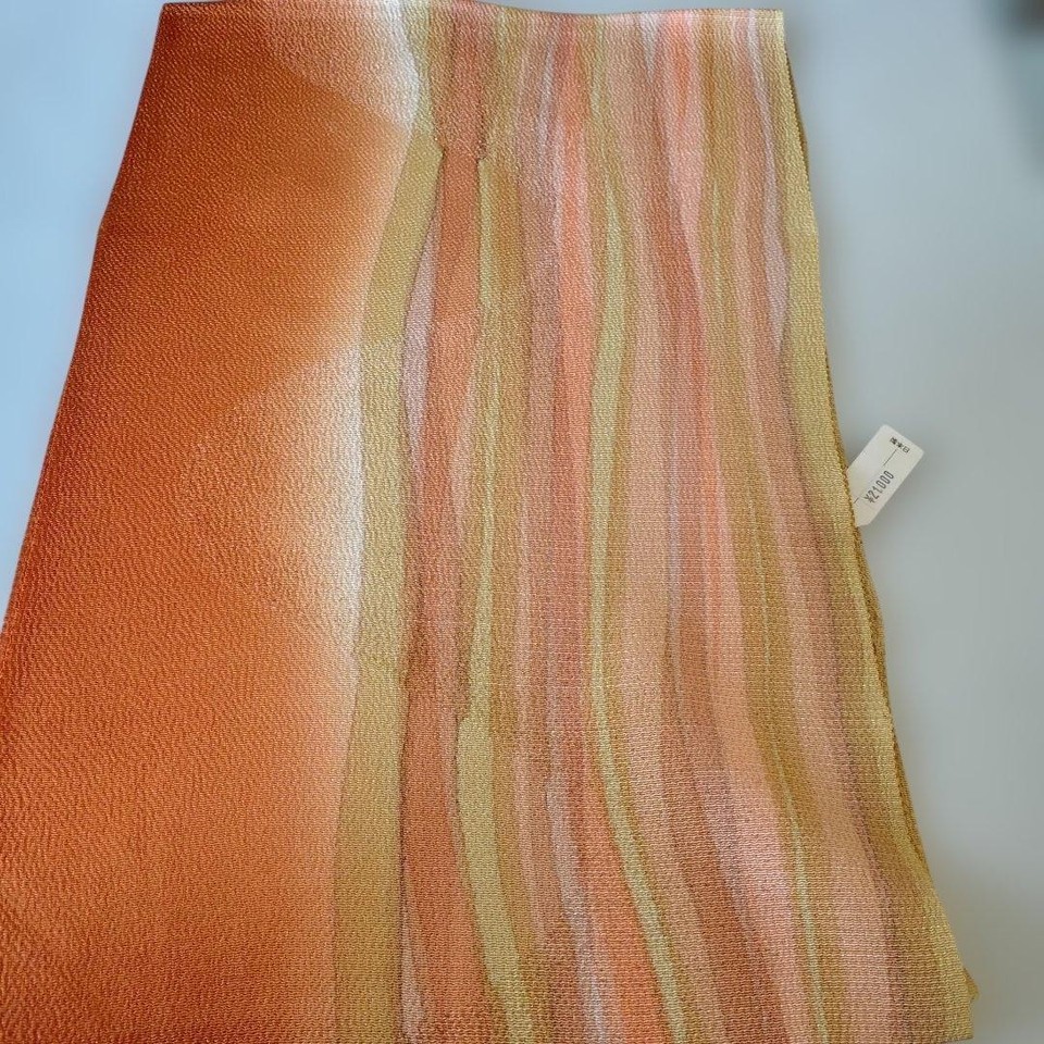 high-grade pure silk hand-knitted obijime and pure silk chirimen Fabric ...