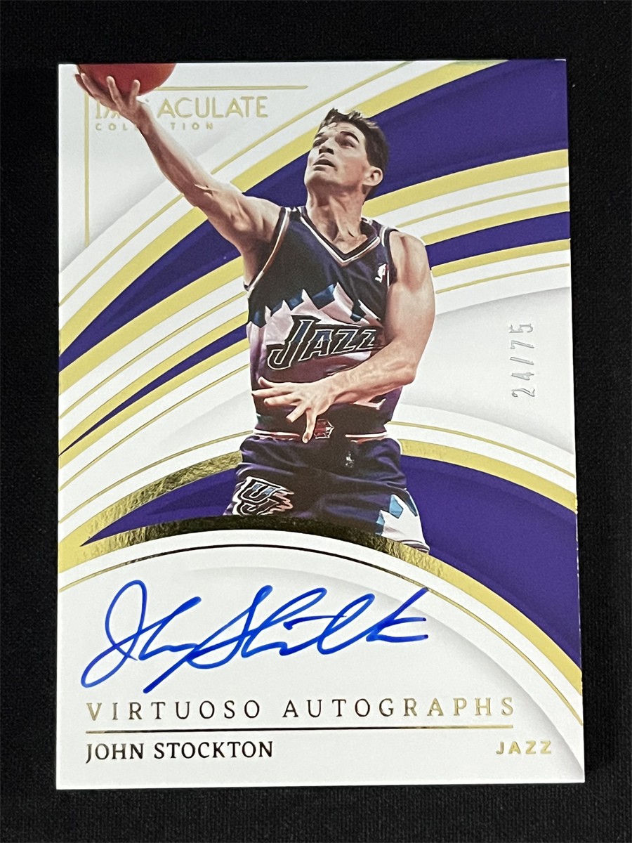 John Stockton 2022 Immaculate #VA-JST Virtuoso Autographs /75 Price ...