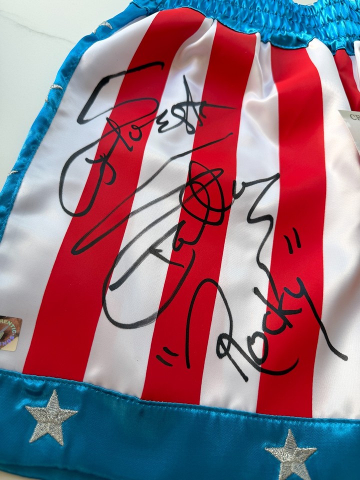 Sylvester Stallone Rocky Balboa Autographed ROCKY IV Boxing Trunks ASI ...