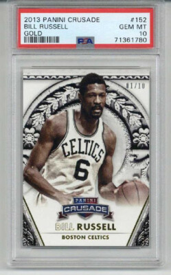 2013 PANINI CRUSADE GOLD #152 BILL RUSSELL CARD CELTICS LE 01/10 PSA 10 ...