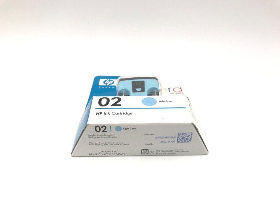 Genuine HP 02 Light Cyan Color Original Ink Printer Cartridge C8774WN ...
