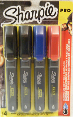 Sanford, 4 Count, Pro Fine Point Sharpies use on wet, oily, concrete ...