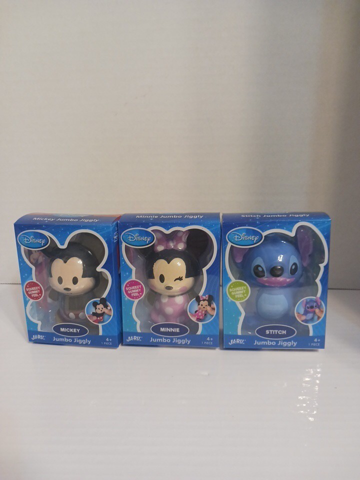 Disney Jumbo Jiggly Stitch- Mickey -Minnie Squeeze'Em Stretch'Em New In ...