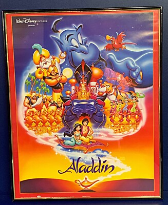ALADDIN Movie POSTER Framed 90s 20x16 Original Walt DISNEY Vintage 1992 ...