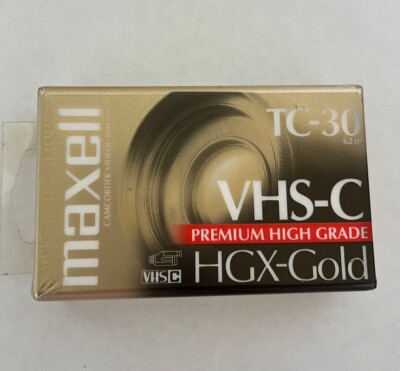 Maxwell VHS-C TC-30 Premium High Grade VHS HGX-Gold Sealed Package New ...