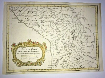 PERU CHARCAS 1756 NICHOLAS BELLIN ANTIQUE ENGRAVED MAP 18TH CENTURY | eBay