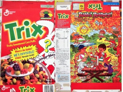 RARE HARD TO FIND 1993 Trix Cereal Box Where's the Rabbit, He's ...