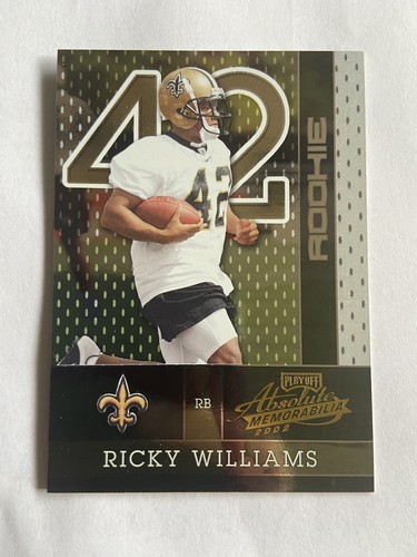 2002 Absolute Memorabilia #163 Ricky Williams Rookie /1500 Spot on back ...