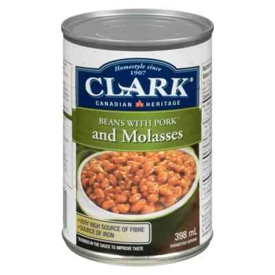 12 Cans of Clark Baked Beans with Pork & Molasses 398ml Each -Made in ...
