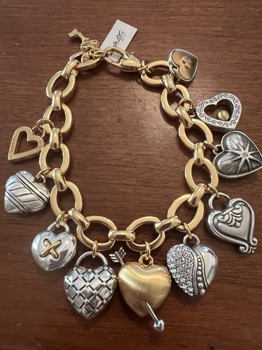 Brighton One Heart Charm Chunky Chain Bracelet New Retail $218 | eBay