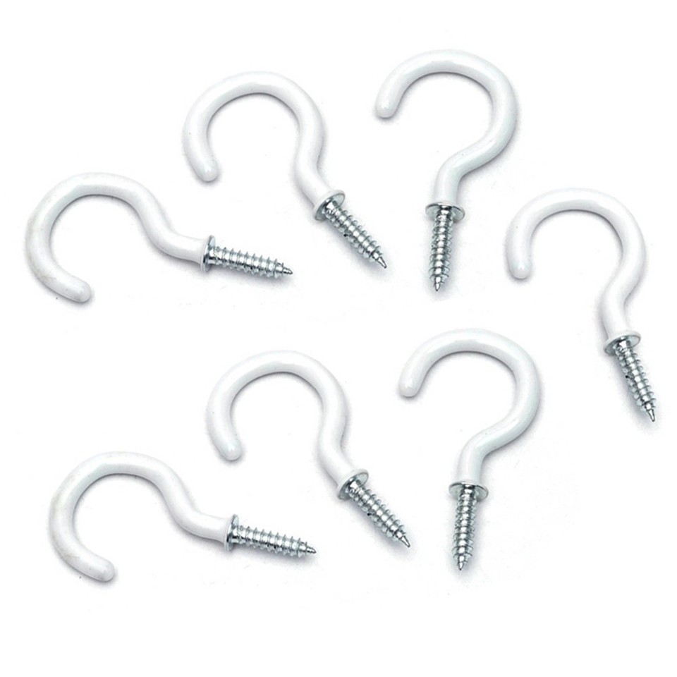100Pcs Cup Screw Hooks Set for Wall Ceiling Hanging Mug Light Plant ...
