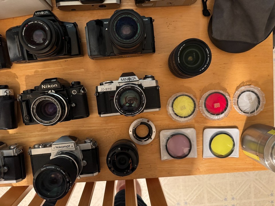 Lot UNTESTED Film Cameras - Nikon Nikkormat Canon Minolta Pentax Ricoh ...