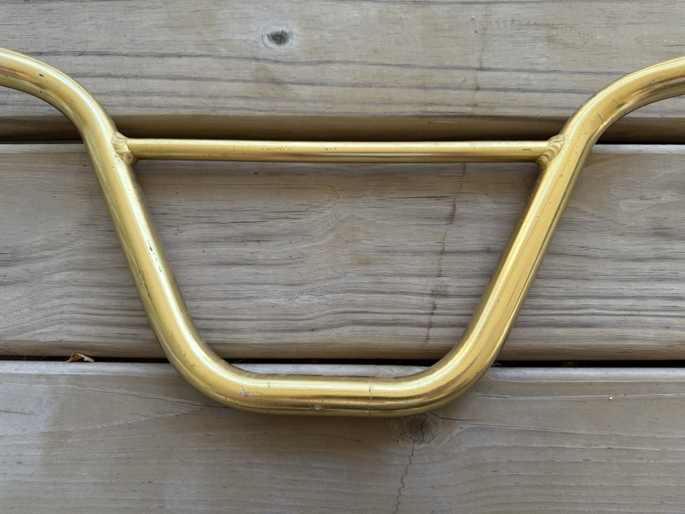 GOLD ALLOY BARS OLD SCHOOL BMX GT HUTCH JMC RACE INC VDC TUF NECK PRO ...