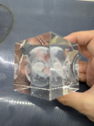 Coca Cola Around World Globe Crystal Cube Paperweight Etched Laser ...