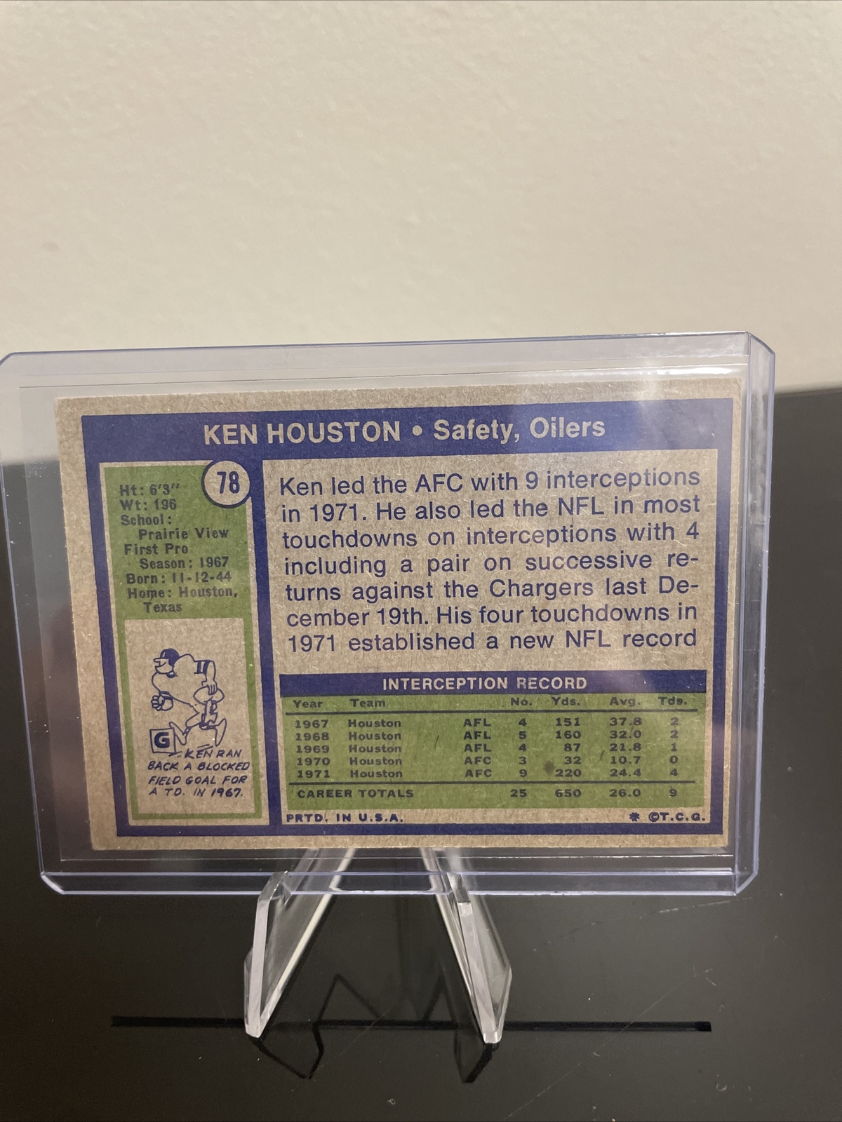 1972 Topps Ken Houston #78 Houston Oilers HOF | eBay