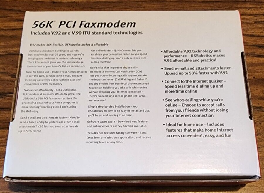 Faxmodem USRobotics Model 5670 PCI 56K (V.92 and V.90 ITU Standard Tech ...