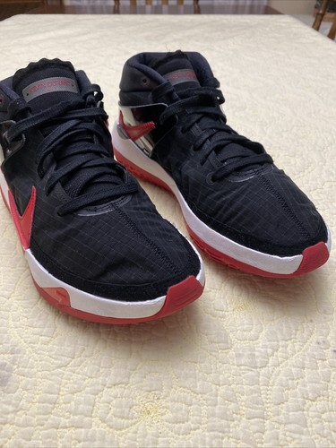 NIKE Kevin Durant KD13 Black Red White Bred Sneakers Air Zoom Mid Men's ...