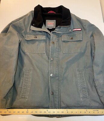 Denim Mens Work Jacket XL Craftsman Brand Warm Winter Zipper Front Snap ...