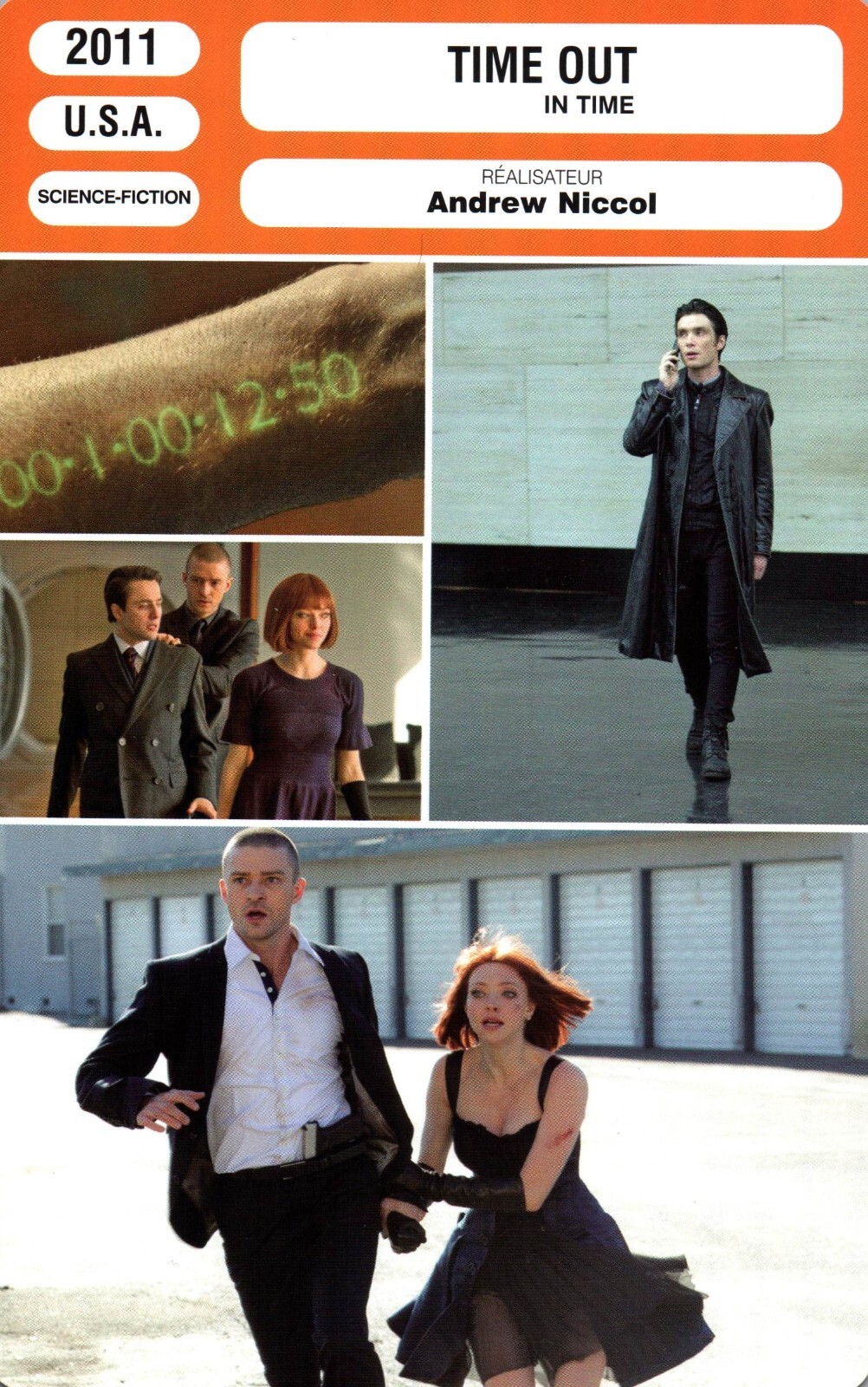 FICHE CINEMA : ANDREW NICCOL - TIME OUT - 2011 | eBay