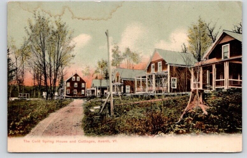 POSTCARD STREET SCENE THE COLD SPRING HOUSE & COTTAGES AVERILL VERMONT ...