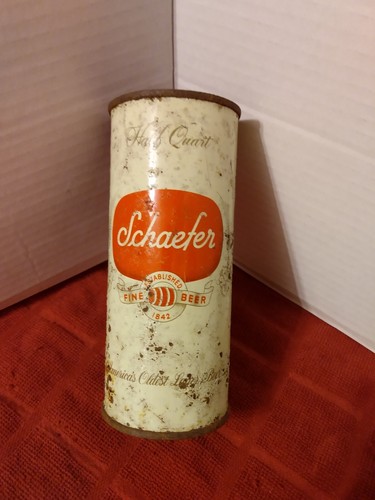Vintage Schaefer 16 oz Half Quart flat top beer can | eBay