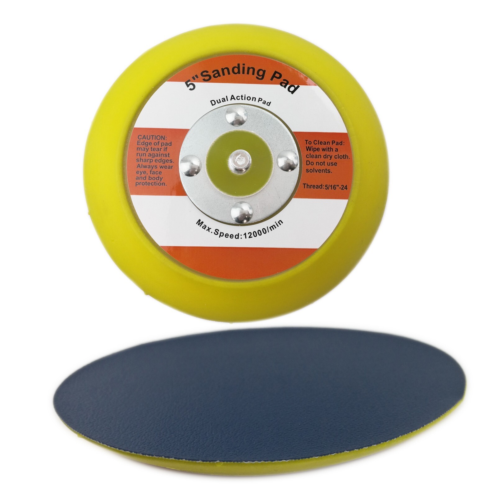 5” Vinyl Face PSA Soft Sanding Backing Pad 24 Thread Mounts For DA ...