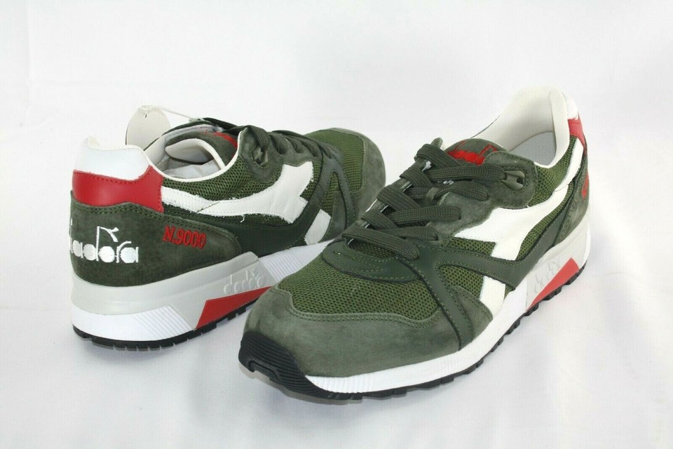DIADORA N9000 H Mesh Italia Heritage Trainers - Green Rifle RUNNING ...