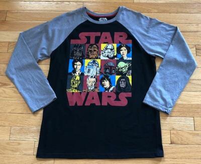 Star Wars Multiple Characters Fifth Sun Brand Men's Black Long Sleeve T ...