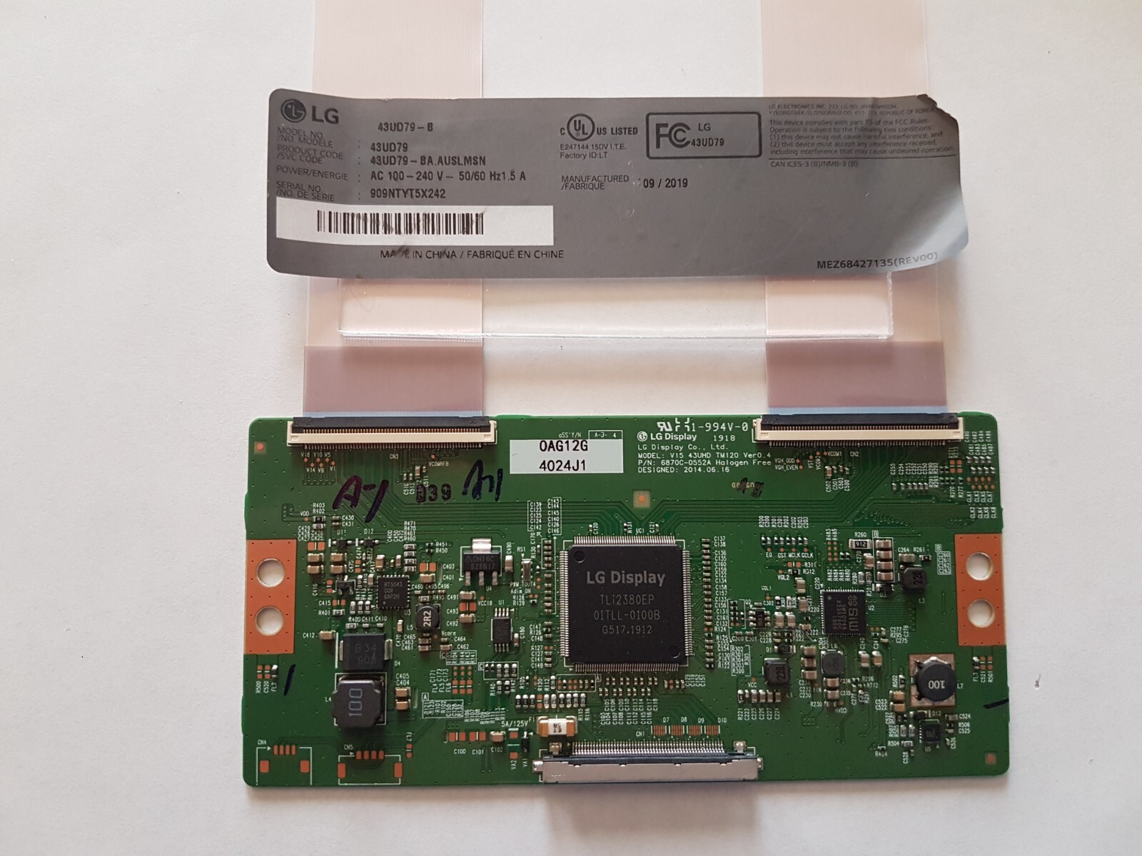 LG 43UD79-B V15 43UHD TM120 6870C-0552A T Con | eBay