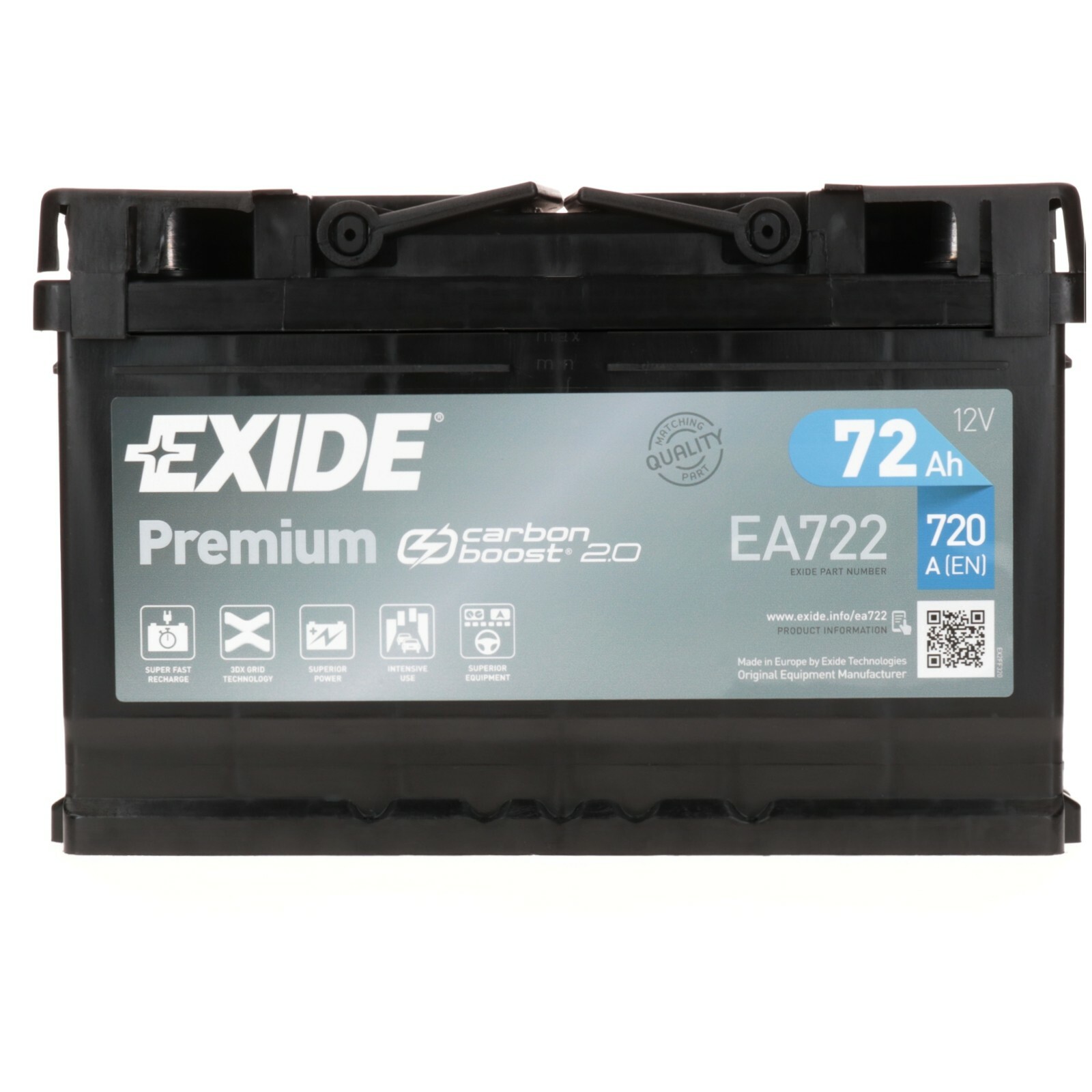Exide EA722 12V 72 Ah 720A EN Autobatterie ersetzt 70Ah 74Ah 75Ah 77Ah ...