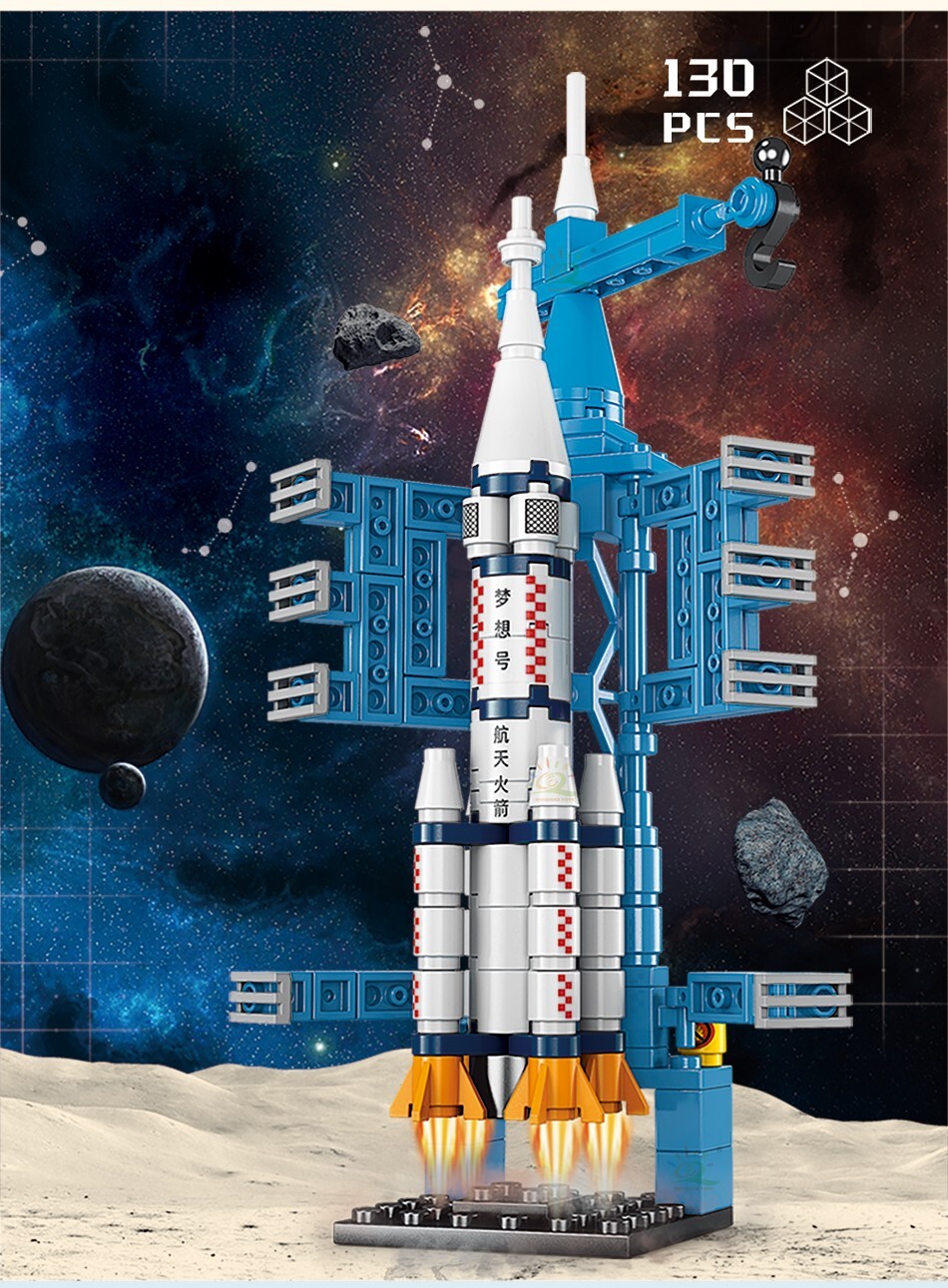 Kleine Aero Space Rakete + Startrampe bemannter Weltraum Klemmbausteine ...