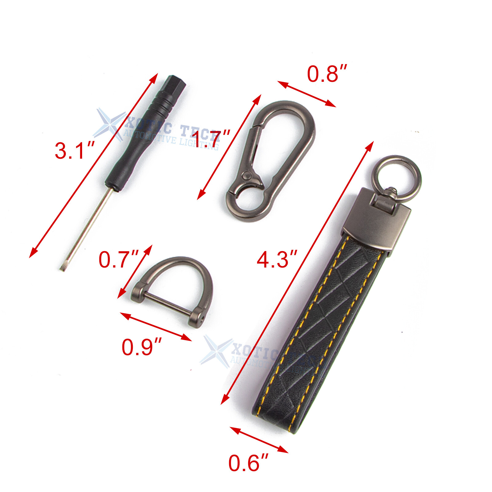Golden Line Key Chain Loop Holder Strap Ring Pendant Clip Buckle ...