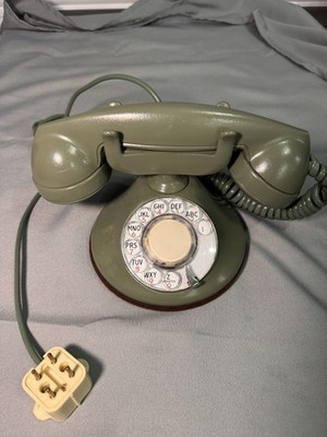 VINTAGE 1930s AUTOMATIC ELECTRIC COMPANY ROTARY TELEPHONE Green Mad Men ...